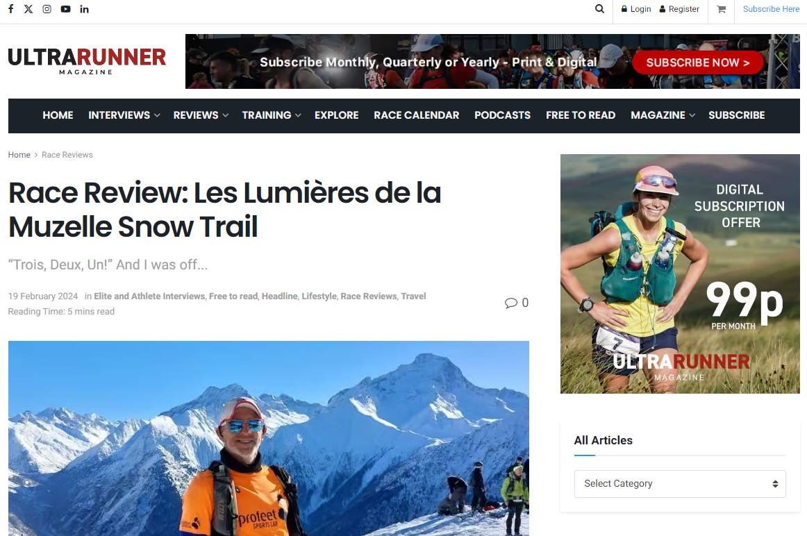 Les 2 Alpes Snow Marathon article on Ultrarunner Magazine | Skipedia
